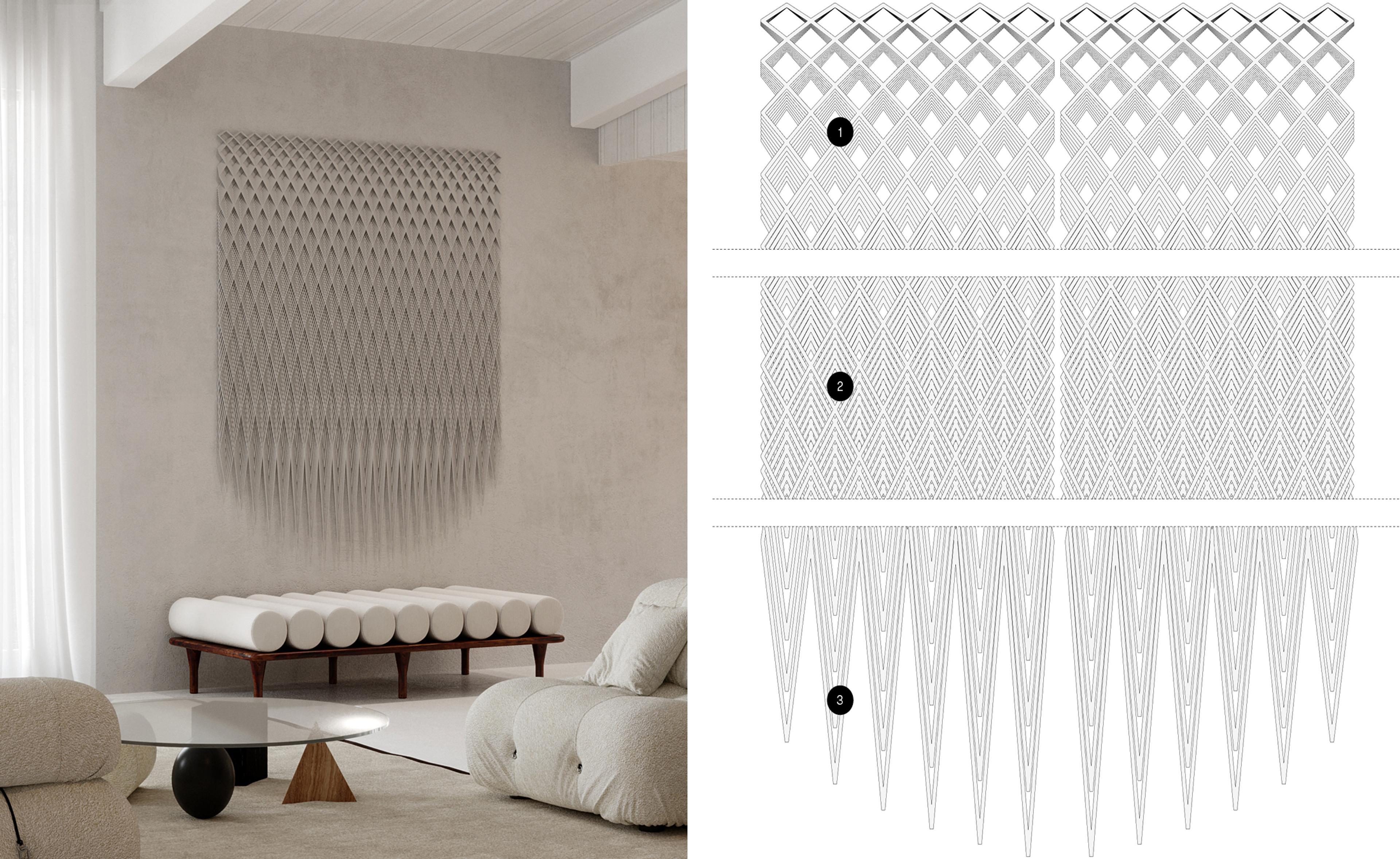 Crochet Curtain Dividers are digitally crafted at scale