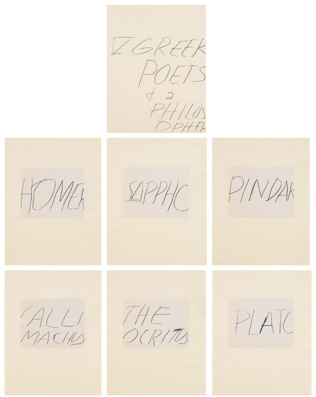 Cy Twombly Five Greek Poets And A Philosopher (complete set) (Signed ...