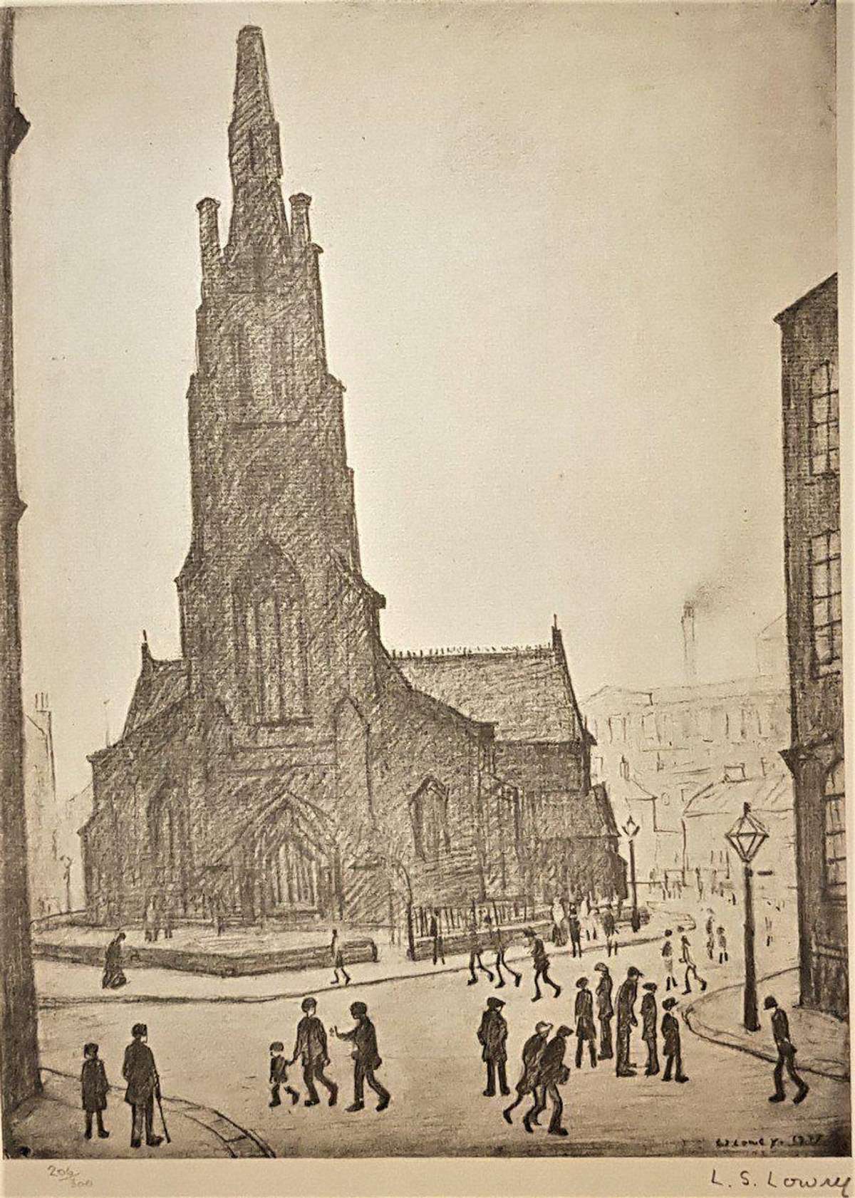L S Lowry St. Simon's Church (Signed Print) | MyArtBroker