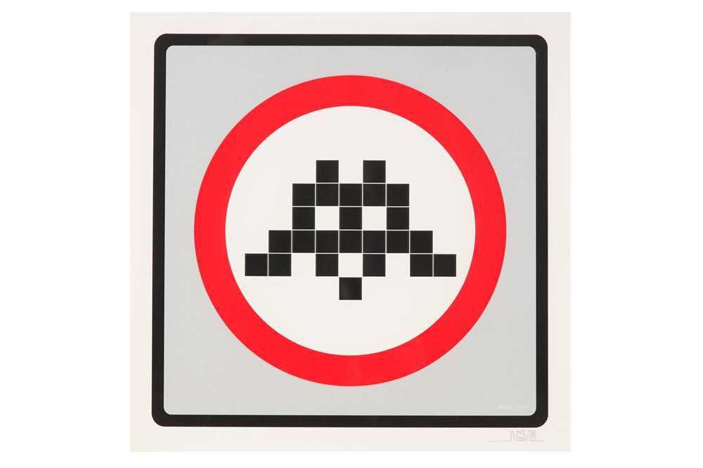 Invader Warning Invader (silver) (Signed Print) 2011 | MyArtBroker