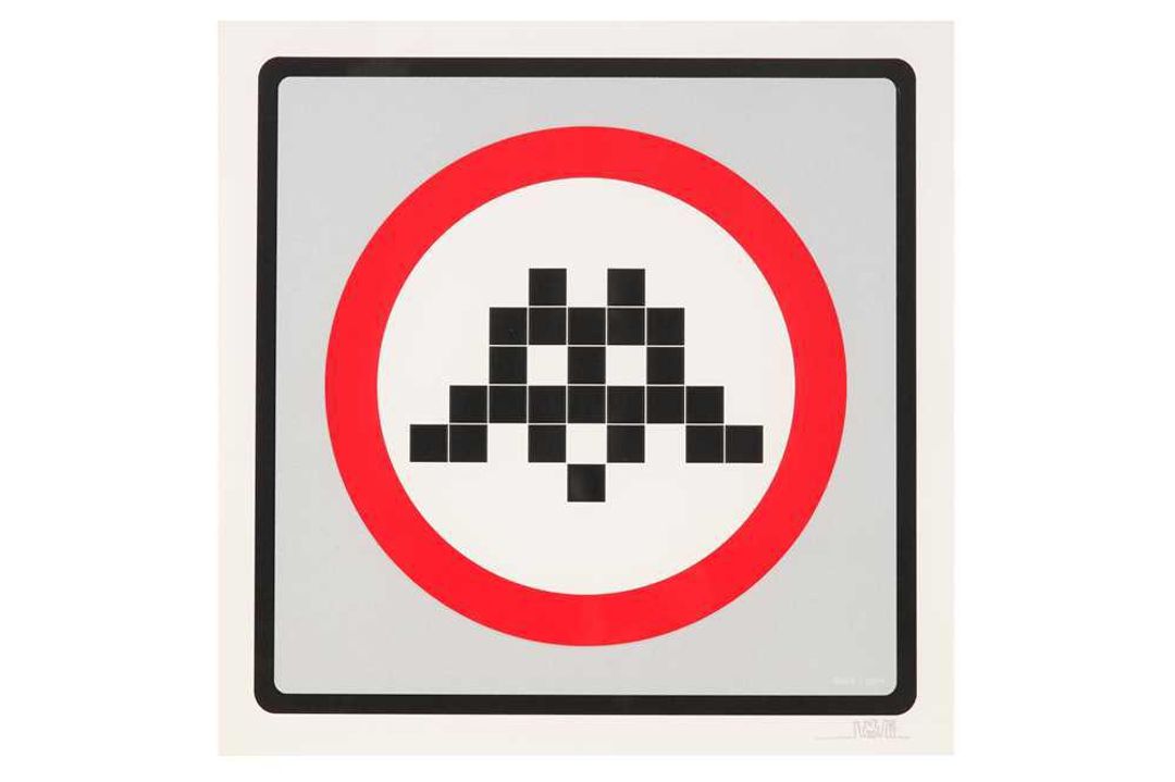 Invader Warning Invader (silver) (Signed Print) 2011 | MyArtBroker