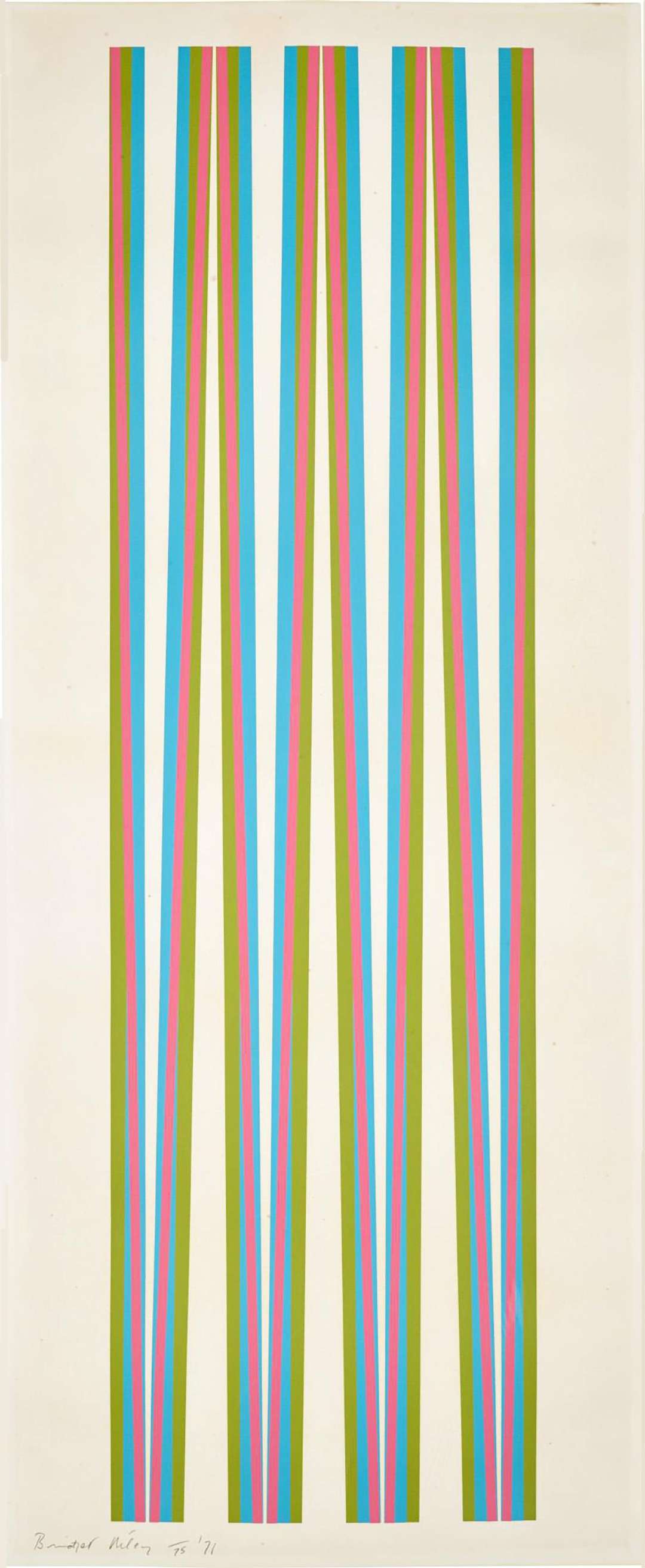Bridget Riley Elongated Triangles 5 (Signed Print) 1971 | MyArtBroker