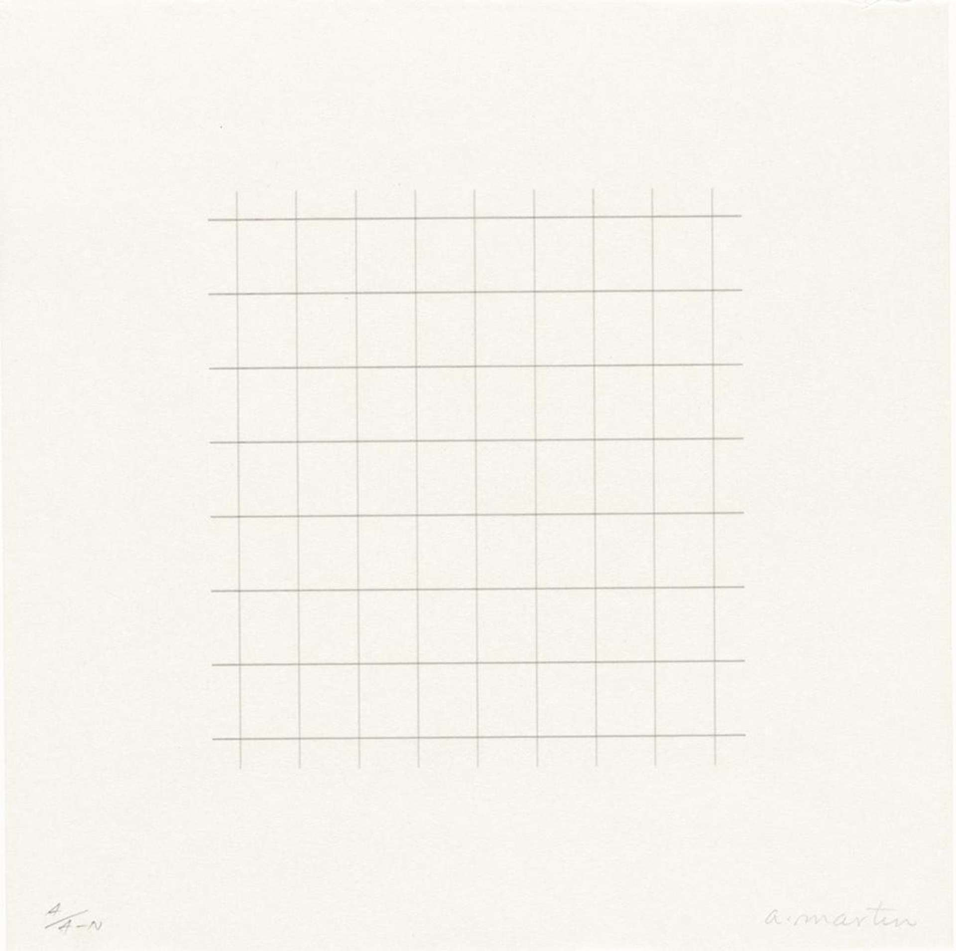 Agnes Martin On A Clear Day 20 (Signed Print) 1973 | For Sale