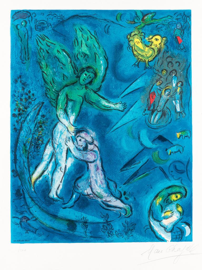 Marc Chagall La Lutte De Jacob Et De Ange (Signed Print) 1967 | For Sale