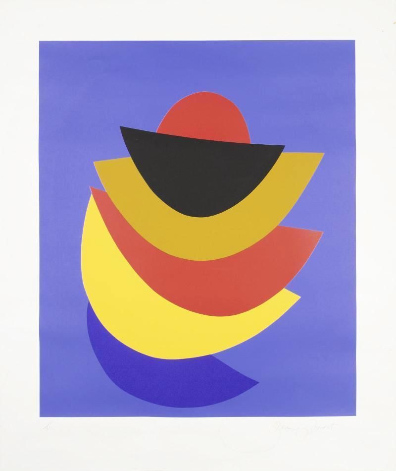 Sir Terry Frost Black Moon And Ochre (Signed Print) 1997 | MyArtBroker