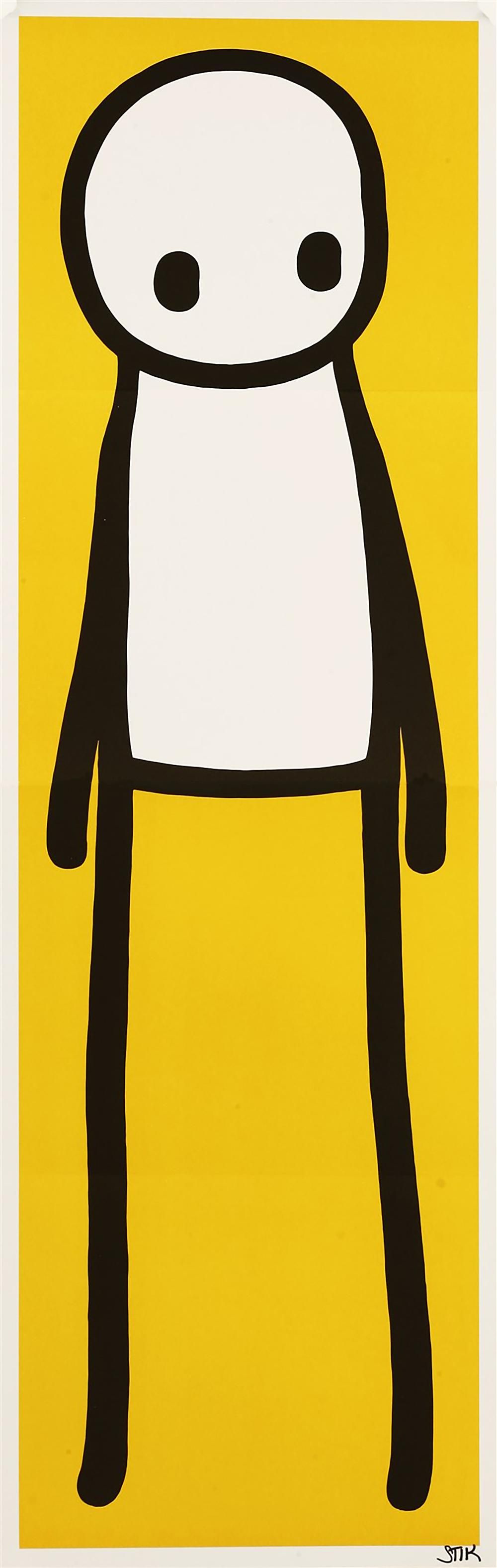 Stik Standing Figure (yellow) (Signed) Lithograph 2015
