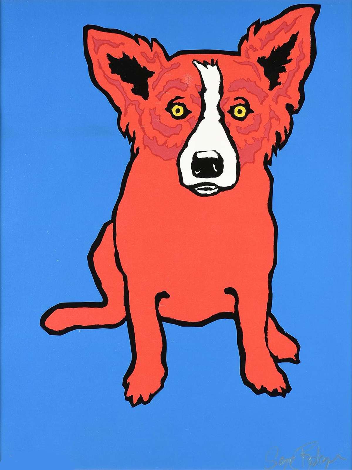 George Rodrigue Red Dog (Signed Print) 1992 | MyArtBroker