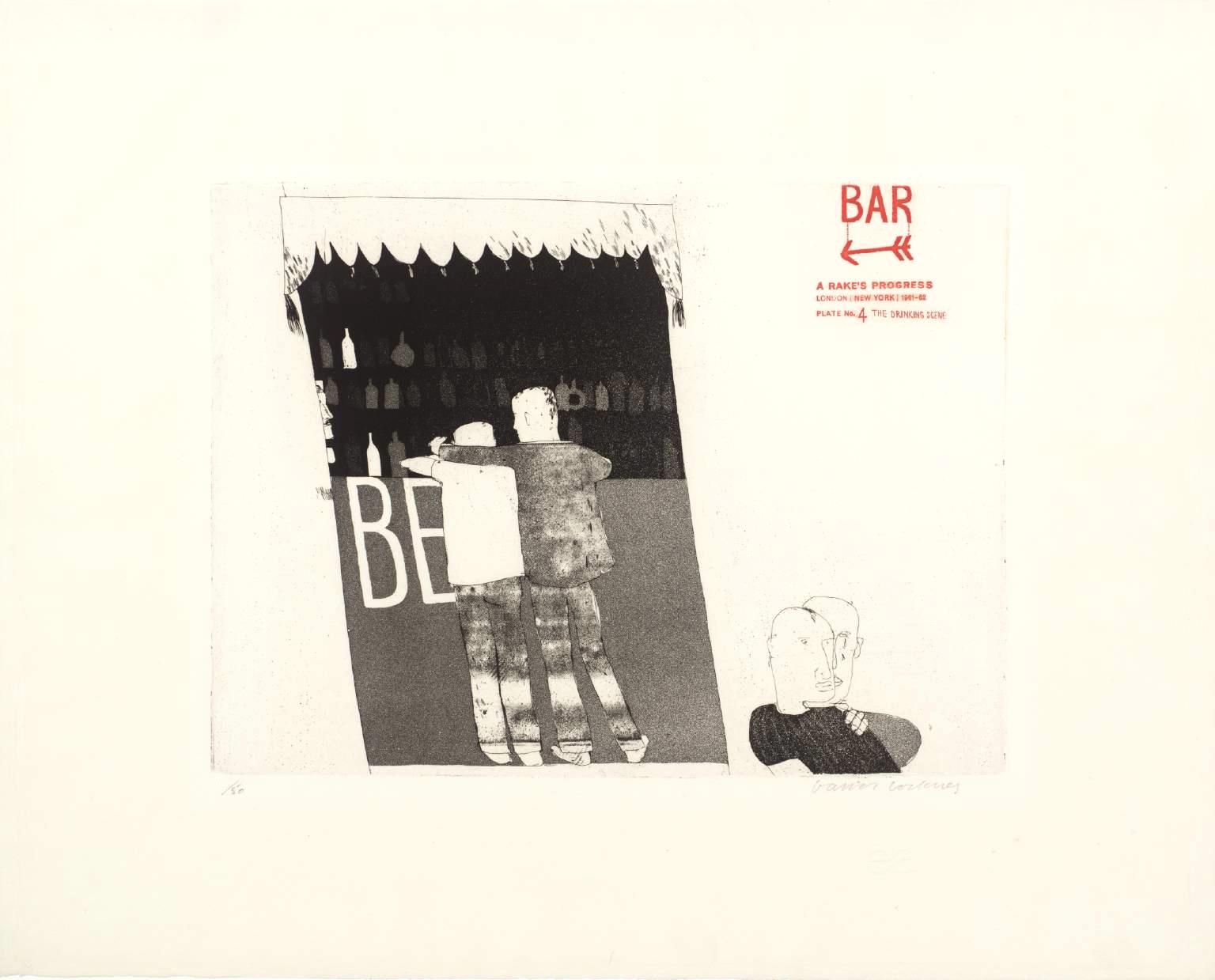 David Hockney The Drinking Scene (Signed Print) 1961 | MyArtBroker