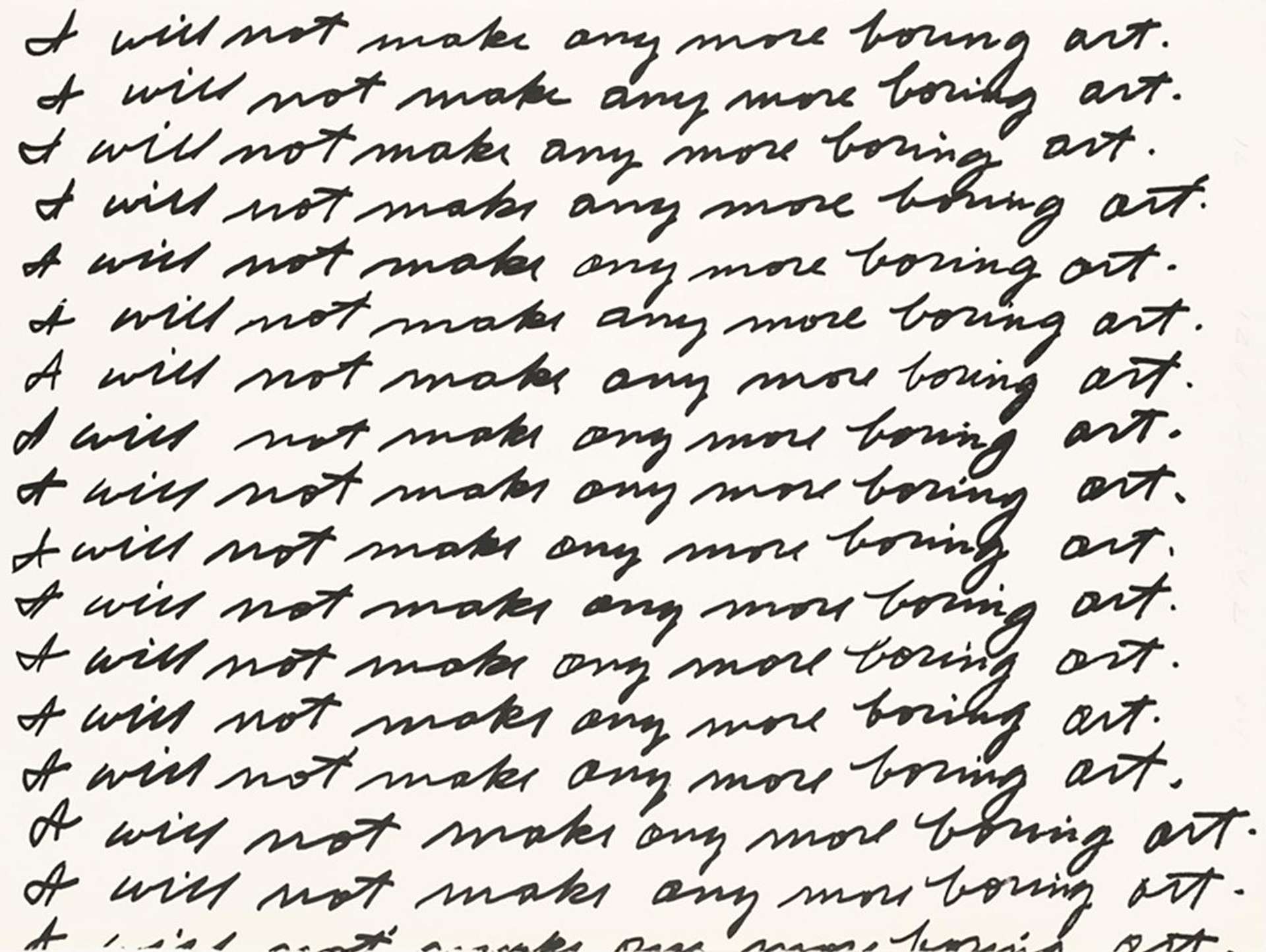 John Baldessari I Will Not Make Any More Boring Art (Signed Print) 1971 ...