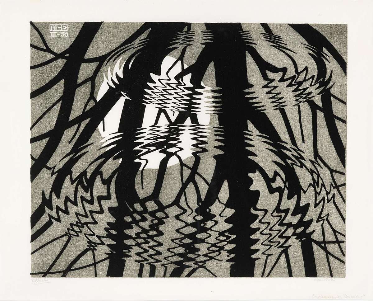 Maurits Cornelis Escher Rippled Surface (Signed Print) 1950 | For Sale