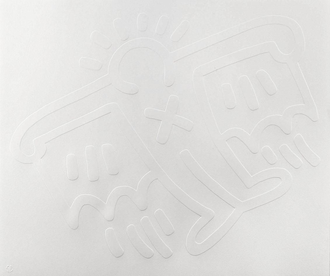 Keith Haring Flying Devil (white) (Unsigned Print) 1990 | Buy & Sell