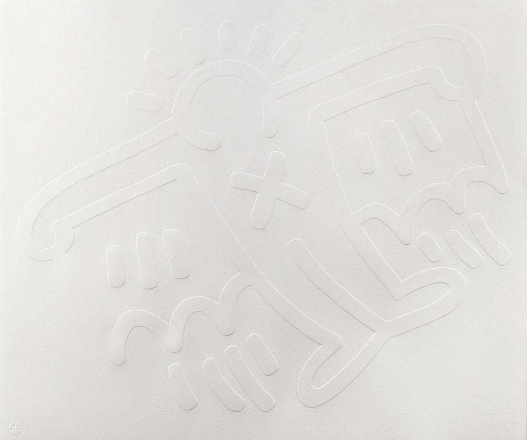 Keith Haring Flying Devil (white) (Unsigned Print) 1990 | MyArtBroker