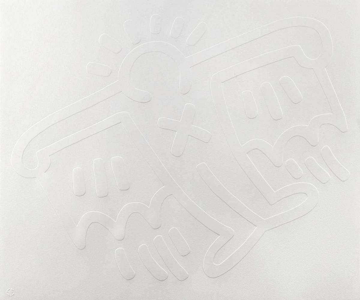 Keith Haring Flying Devil (white) (Unsigned Print) 1990 | MyArtBroker