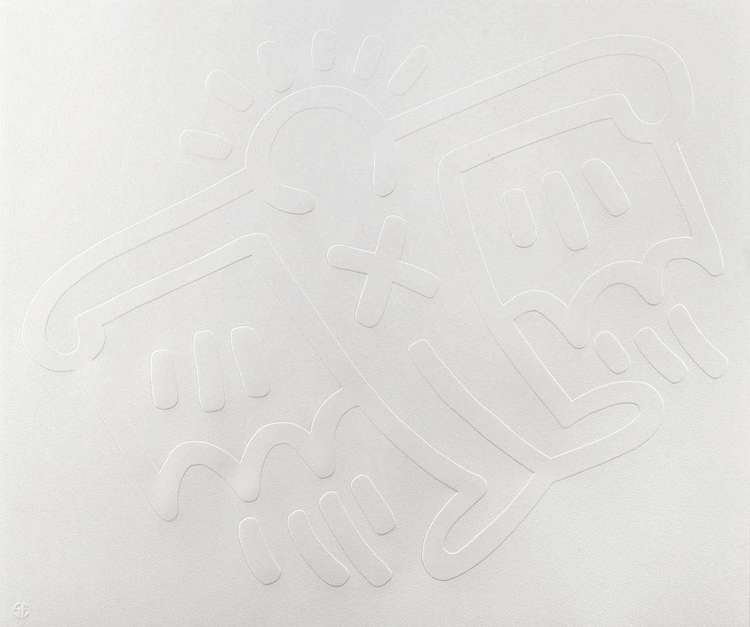 Keith Haring Flying Devil (white) (Unsigned Print) 1990 | MyArtBroker