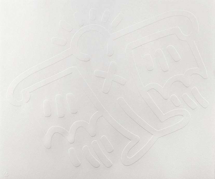 Keith Haring Flying Devil (white) (Unsigned Print) 1990 | MyArtBroker