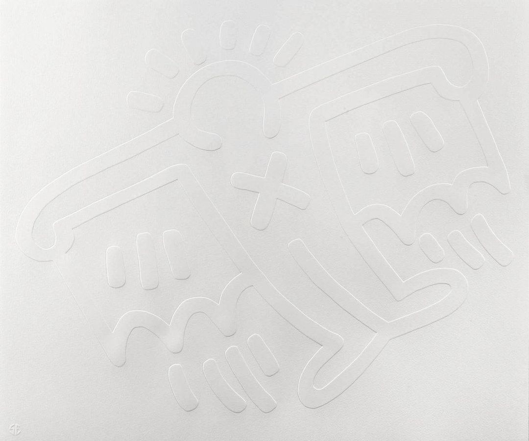 Keith Haring Flying Devil (white) (Unsigned Print) 1990 | MyArtBroker