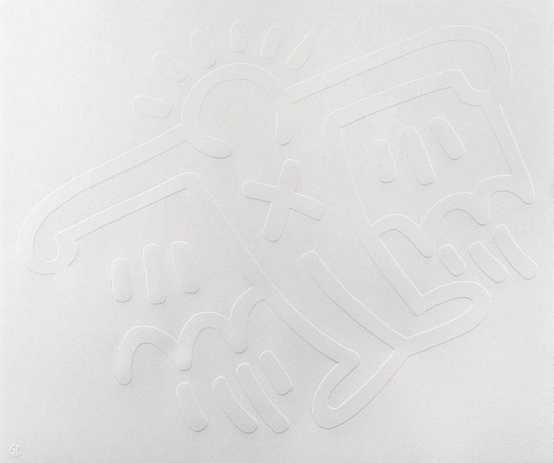 Keith Haring Flying Devil (white) (Unsigned Print) 1990 | MyArtBroker