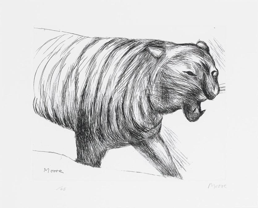 Henry Moore Tiger (Signed Print) 1982 | MyArtBroker