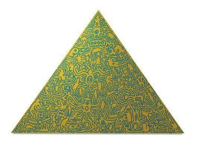 Keith Haring Pyramid (gold I) (Signed Print) 1989 | MyArtBroker