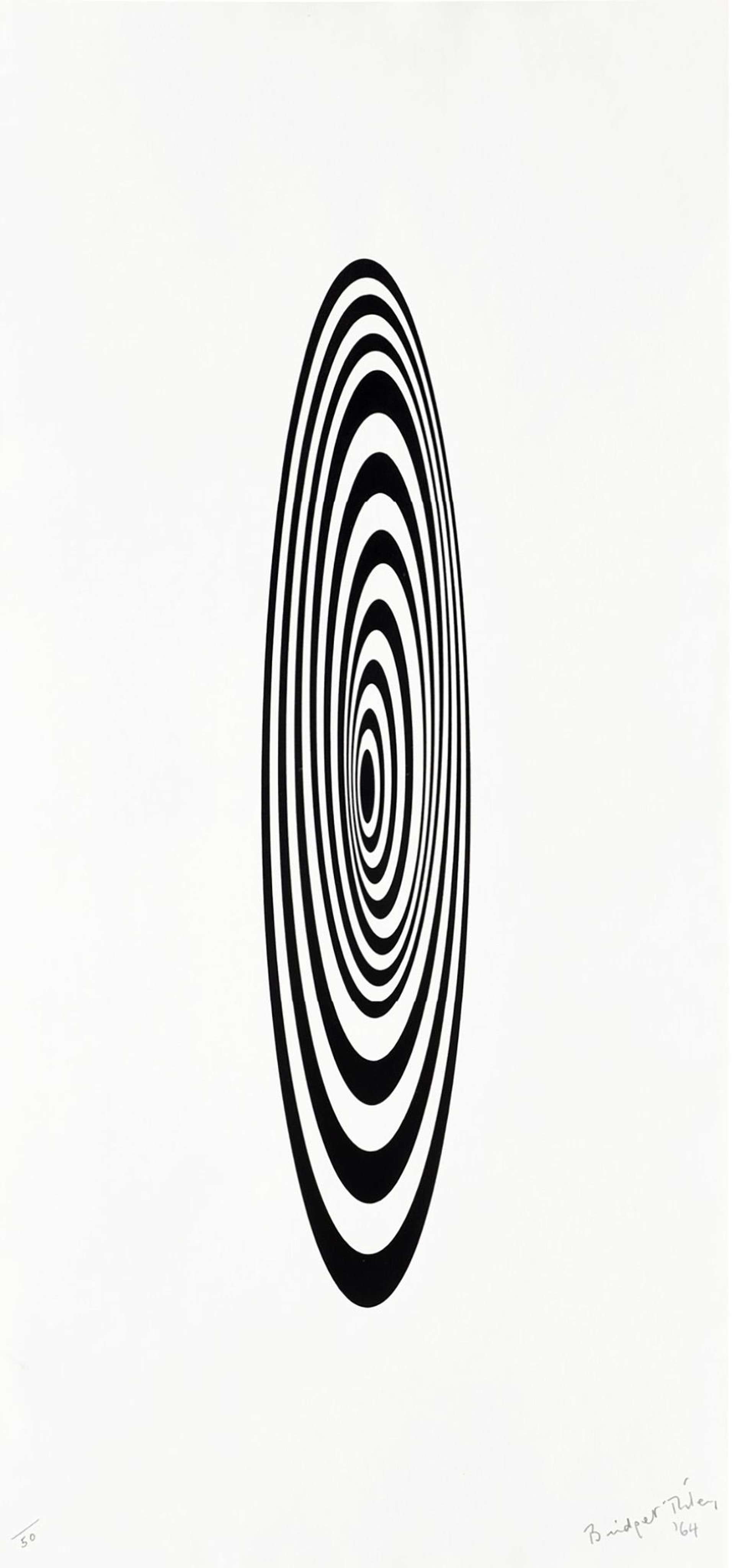 Bridget Riley Untitled, Oval Image (Signed Print) 1964 | MyArtBroker