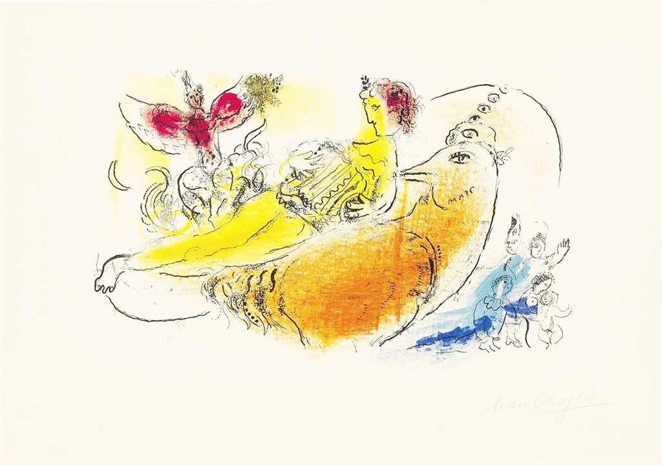 Marc Chagall L'Accordéoniste (Signed Print) 1957 | MyArtBroker
