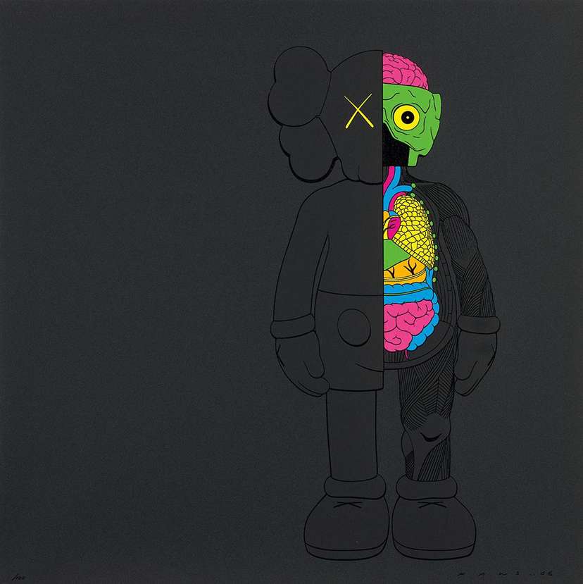 KAWS Dissected Companion (black) (Signed Print) 2006 | MyArtBroker