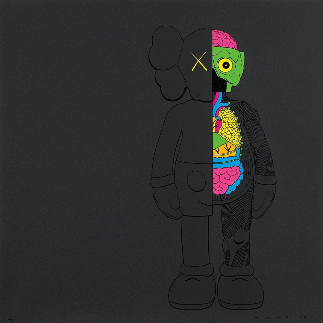 KAWS Dissected Companion (black) (Signed Print) 2006 | MyArtBroker