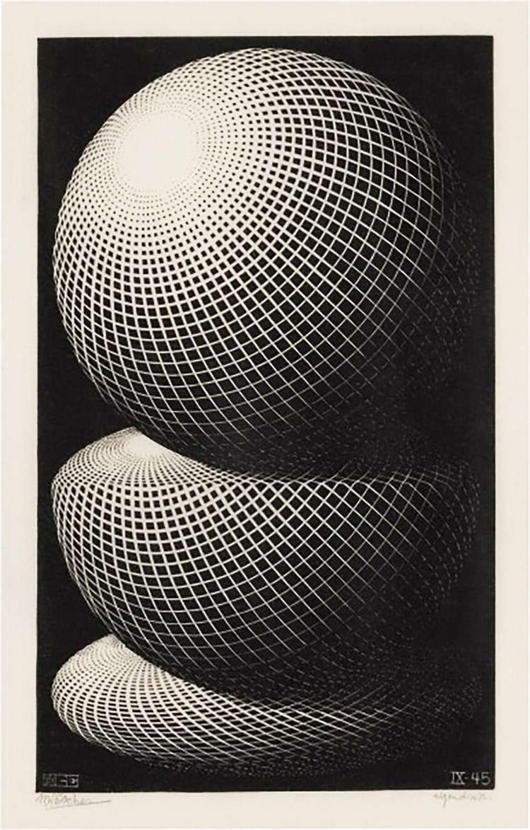 Maurits Cornelis Escher Three Spheres I (Signed Print) 1945 | MyArtBroker