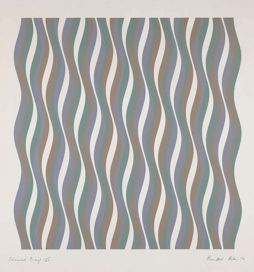 Bridget Riley Coloured Greys 1 (Signed Print) 1972