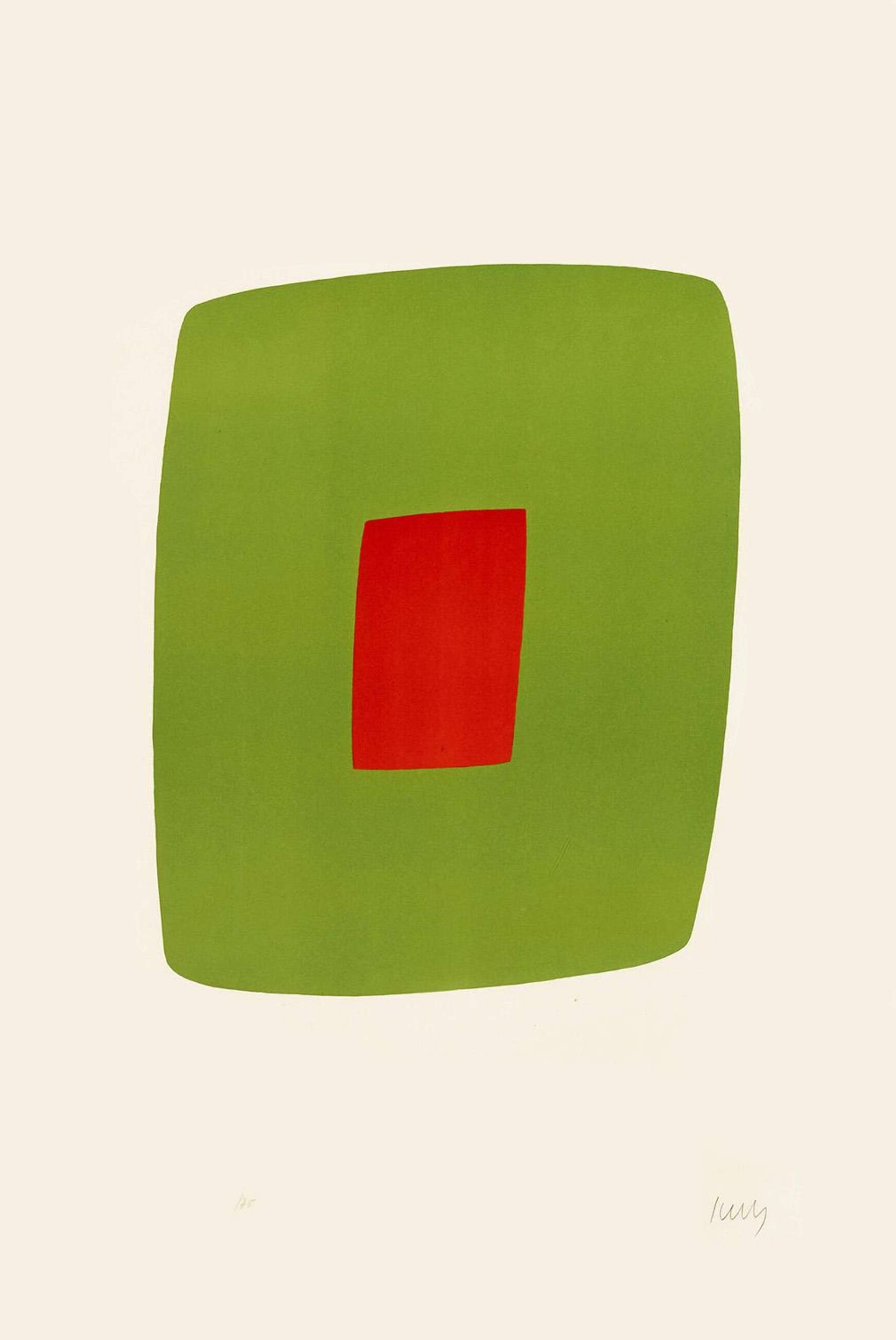Ellsworth Kelly Green With Red (Signed Print) 1965