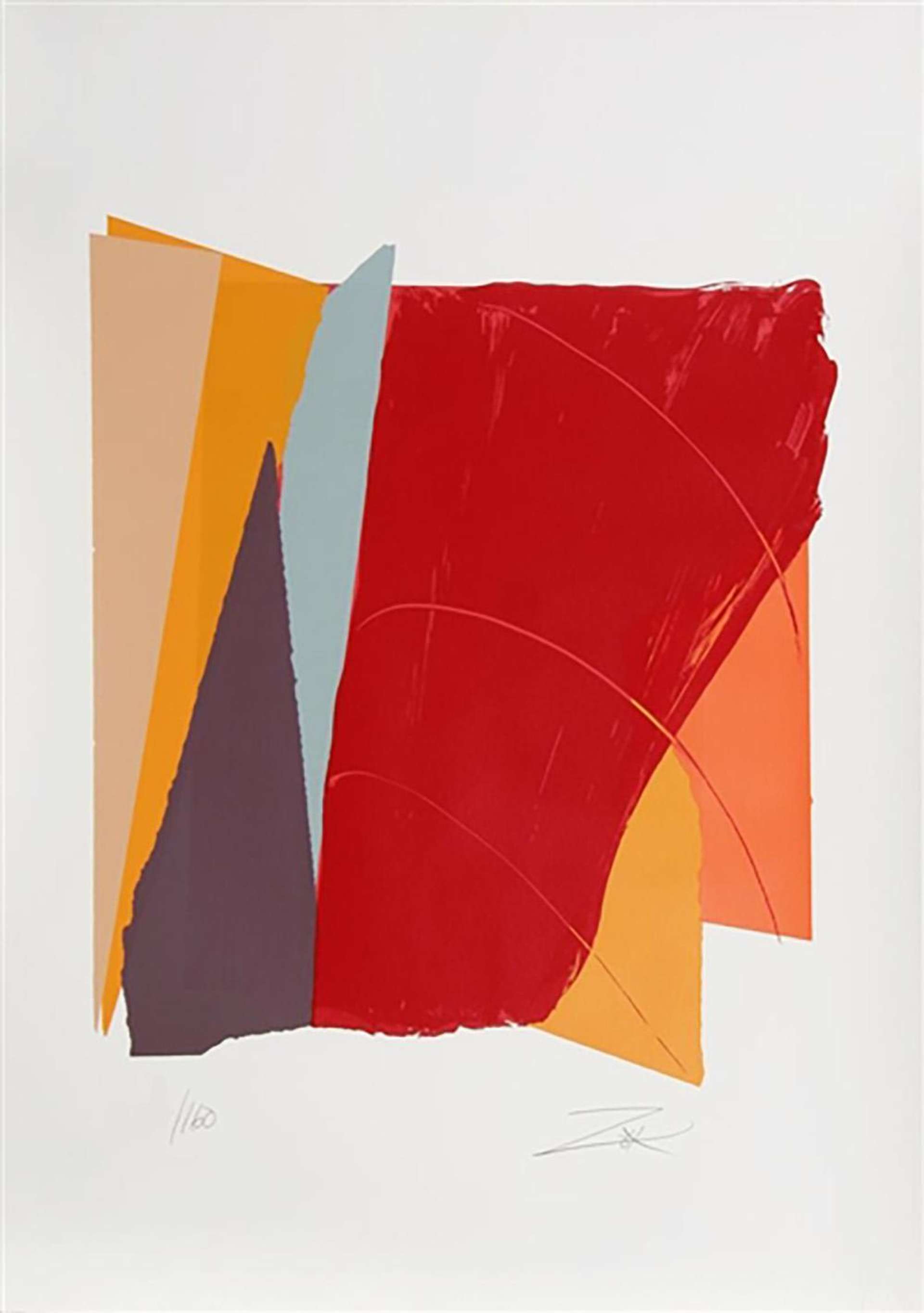Larry Zox Red Line I (Signed Print) 1979 | For Sale