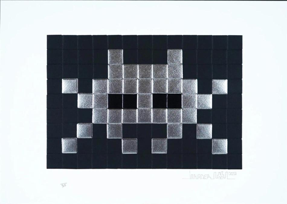 Invader Invasion (silver) (Signed Print) 2009 | MyArtBroker