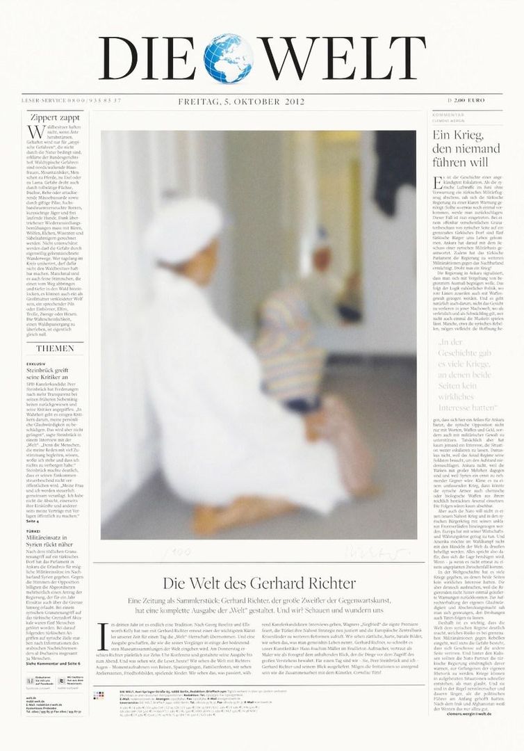 Gerhard Richter Die Welt (Signed Print) 2012 | MyArtBroker