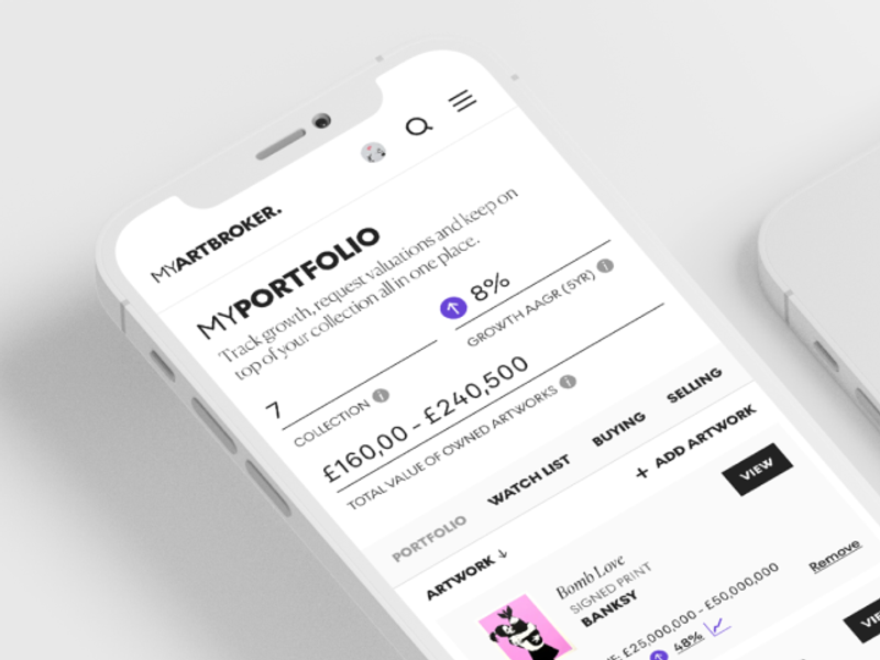 MyPortfolio: Art Collection Management Tool - Live Valuations & Data