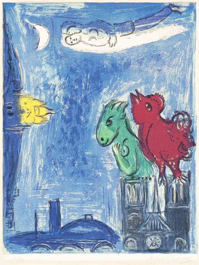 Marc Chagall Les Monstres De Notre Dame (Derrière Le Miroir) (Signed Print) 1954 | For Sale