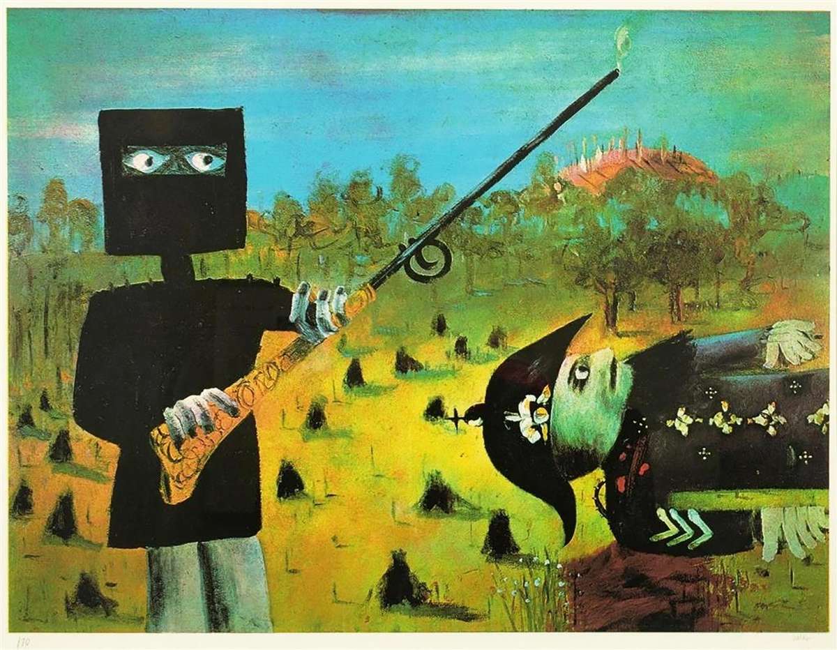 Sidney Nolan Death Of Sergeant Kennedy (Signed Print) 1971 | MyArtBroker