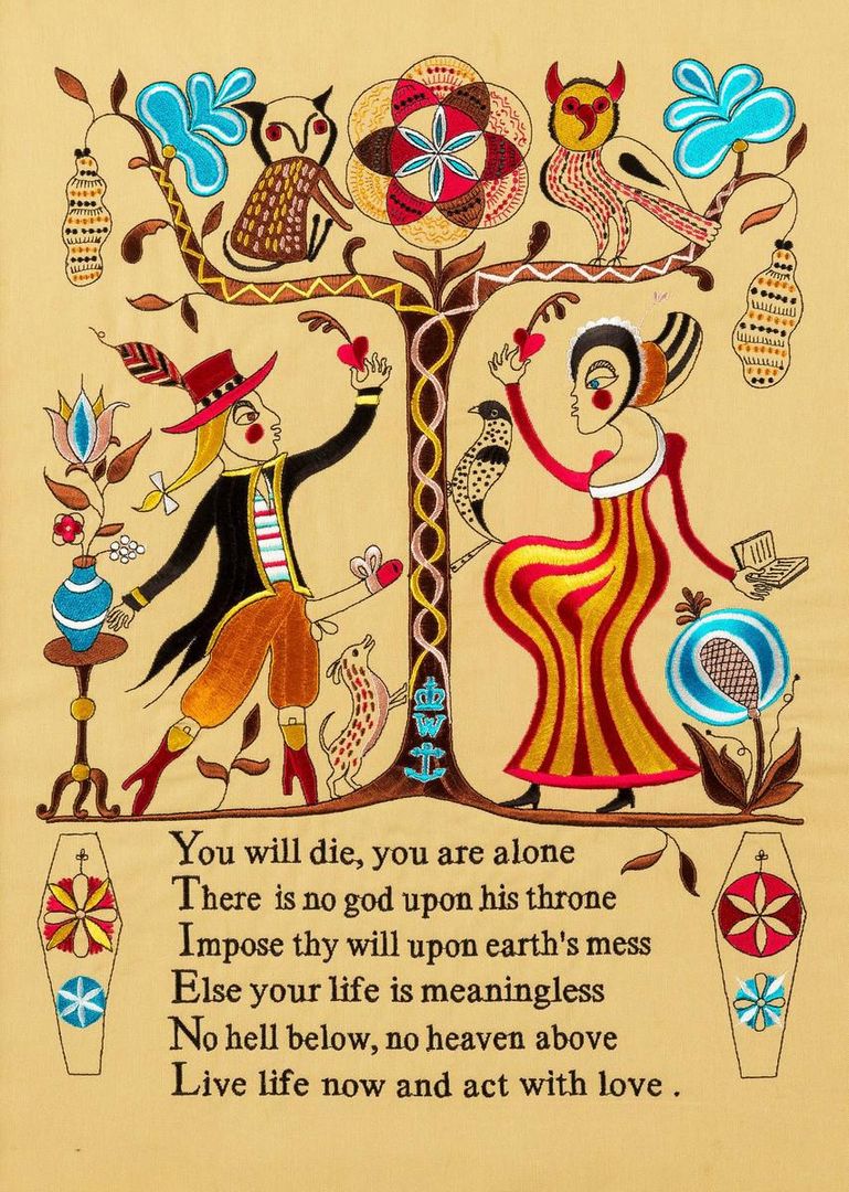 Grayson Perry Recipe For Humanity (Embroidery) 2005 | MyArtBroker