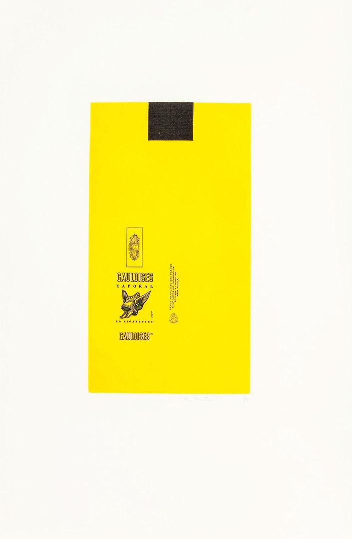 Robert Motherwell Gauloises Bleues Yellow With Black Square (Signed ...