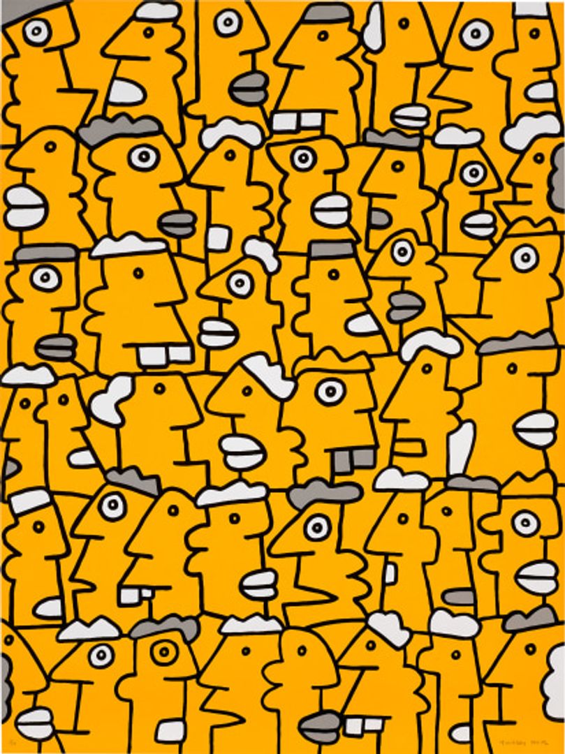 Thierry Noir Fast Form Manifest (Yellow) (Signed Print) 2016