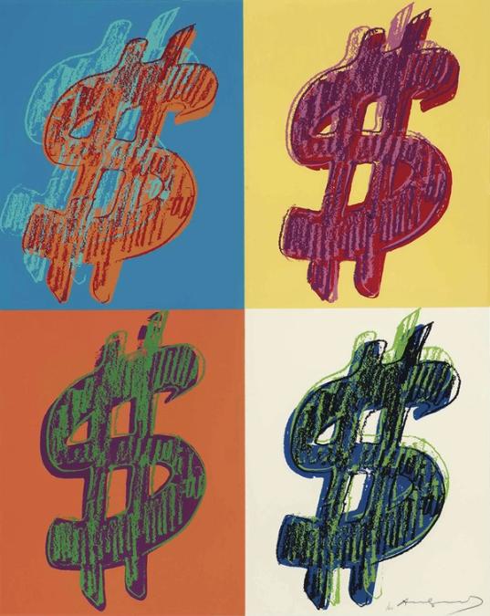 Andy Warhol Dollar Sign Quad (F. & S. II.284) (Signed Print) 1982 | For ...