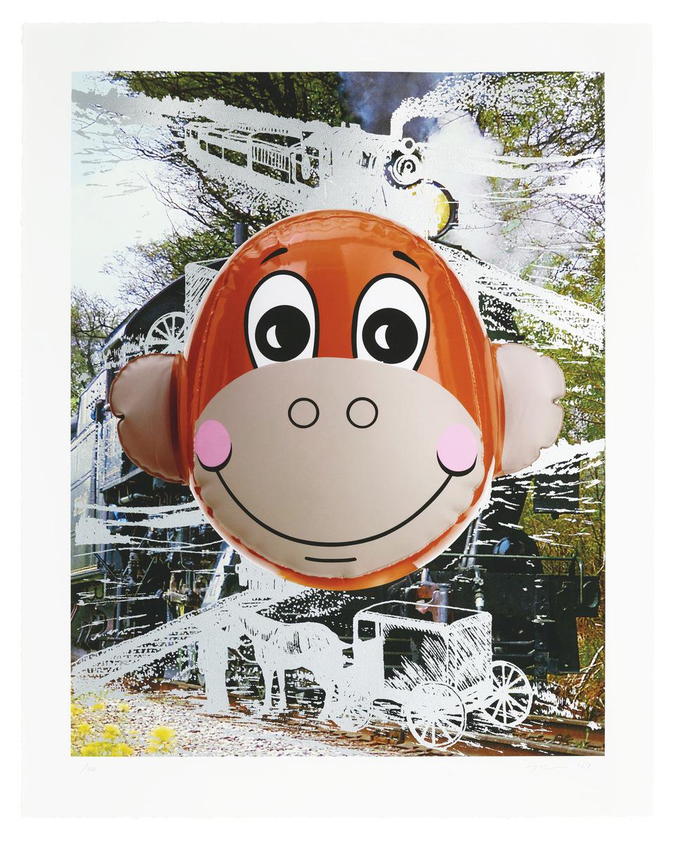 Jeff Koons Monkey Train (green) (Signed) Screenprint 2007