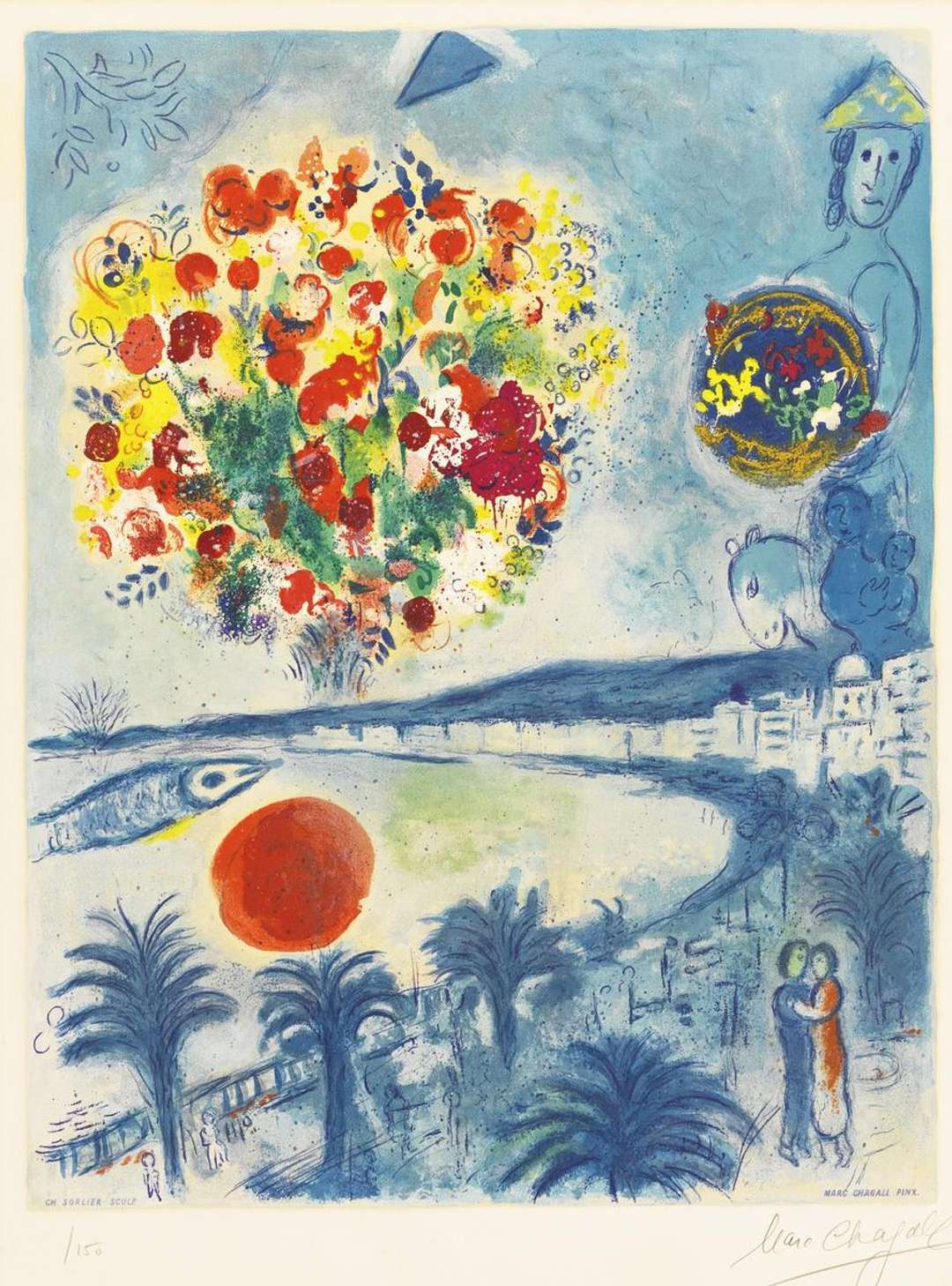 Marc Chagall Sunset (Signed Print) 1967 | MyArtBroker