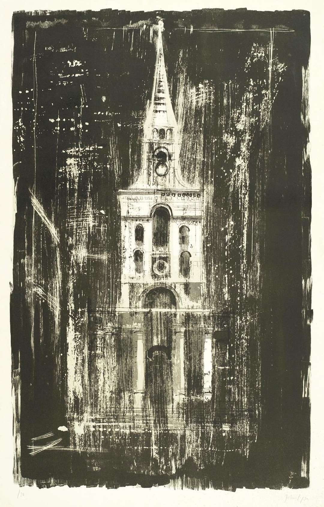 John Piper Christ Church, Spitalfields, London (Signed Print) 1964 ...