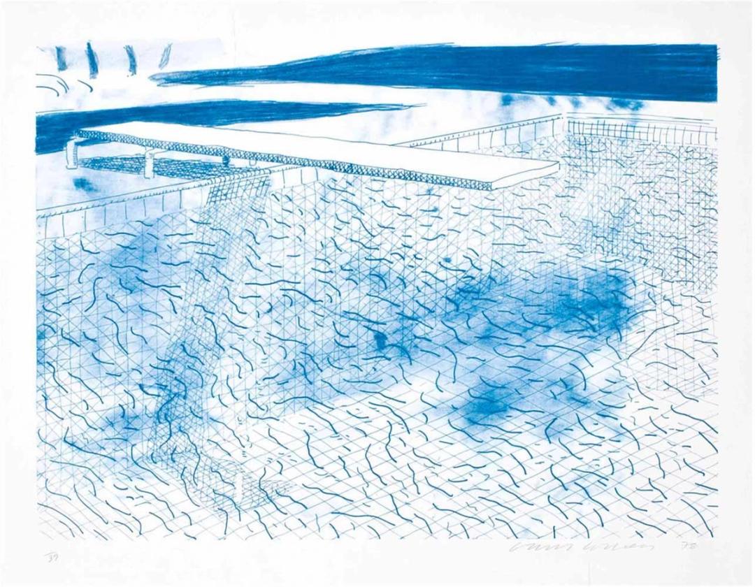 David Hockney Lithographic Water Made Of Lines (T.G. 246) (Signed Print ...