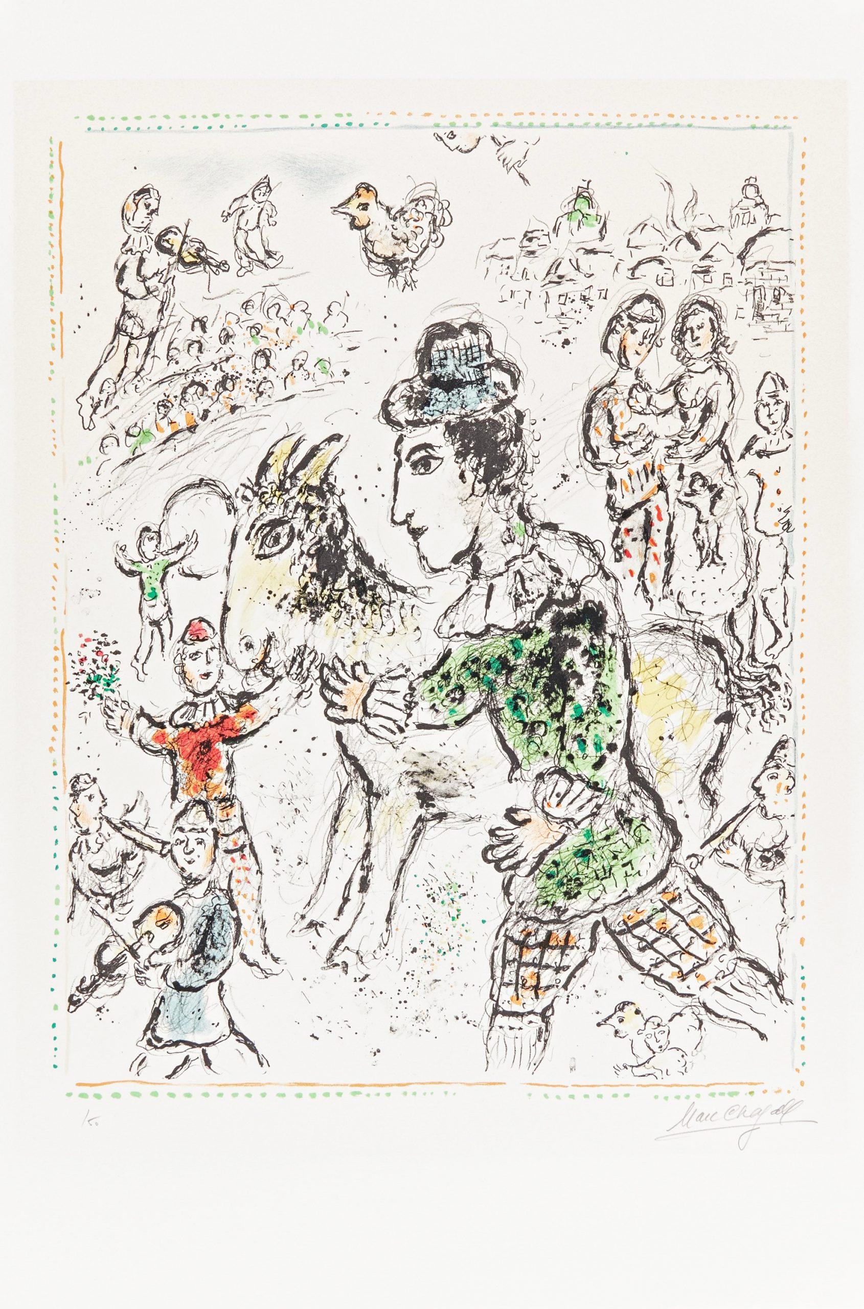 Marc Chagall Clown Avec Chèvre Jaune (Signed Print) 1982 | For Sale