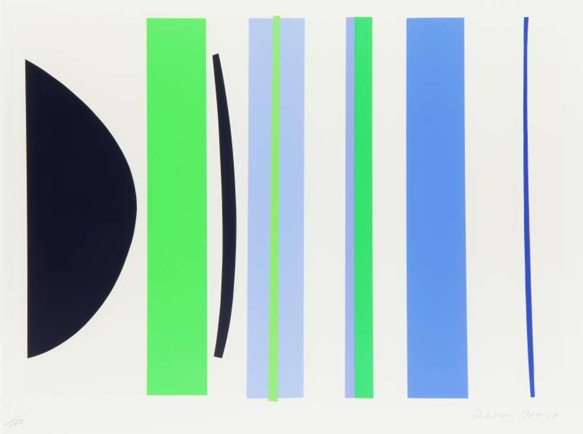 Sir Terry Frost Blue And Green Verticals (Signed Print) 2002 | MyArtBroker