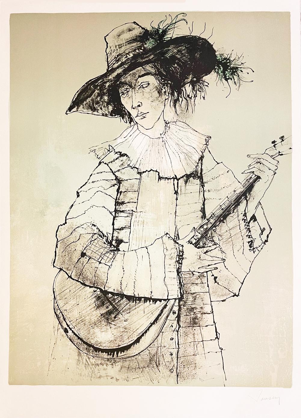 Jean Jansem The Musician (Signed Print) 1982