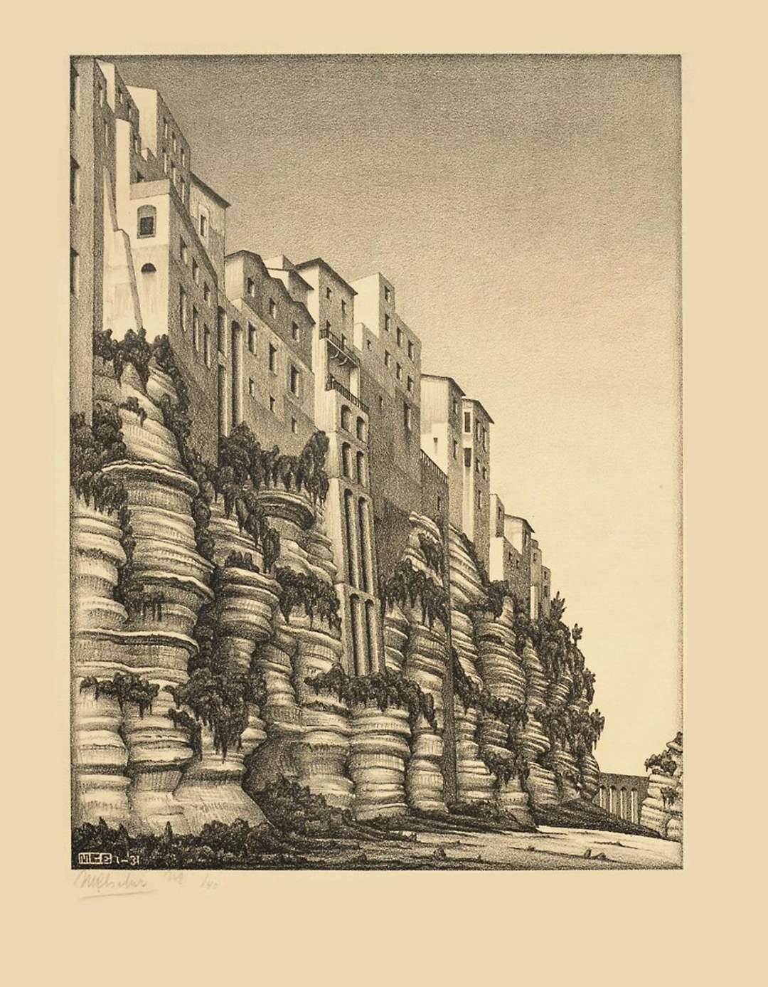 Maurits Cornelis Escher Tropea, Calabria (Signed Print) 1931 | MyArtBroker