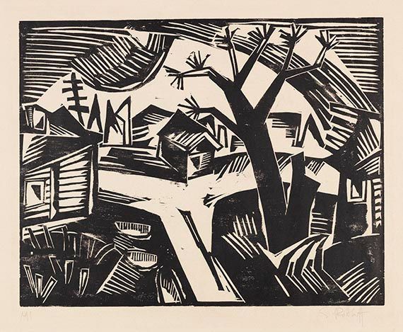 Karl Schmidt-Rottluff Russische Landschaft (Signed Print) 1919
