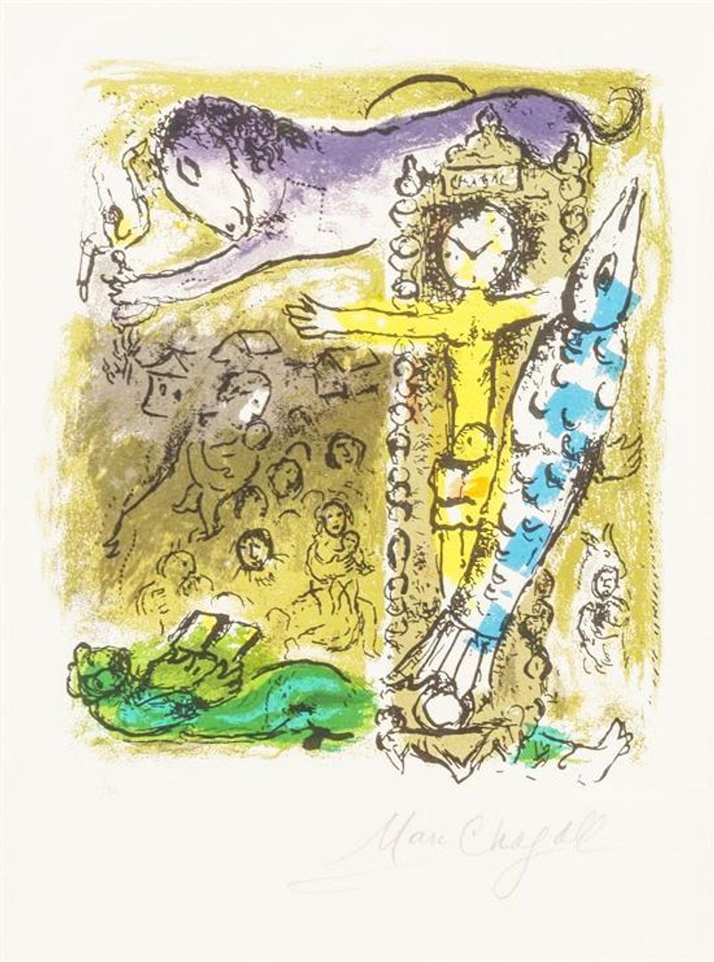 Marc Chagall Le Christ Horloge (Signed Print) 1957 | For Sale